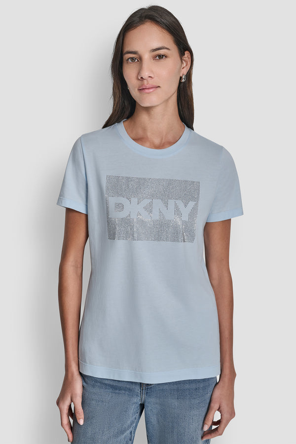 Dkny Box Rhinestone Logo Tee | Tee | DKNY