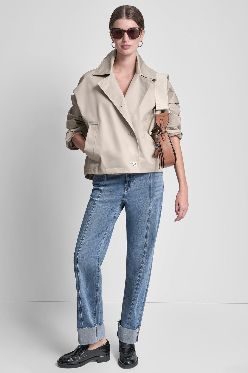 Single Breasted Military Short Trench | Trench | DKNY
